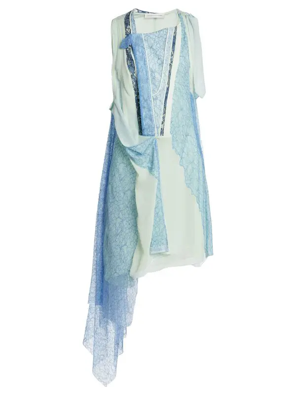 Christopher Esber Cleo Utility Silk Mini Dress - Light Blue
