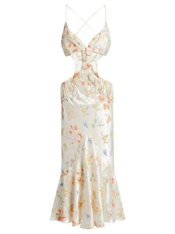 Christopher Esber Heirloom Brocade Silk Maxi Dress - White