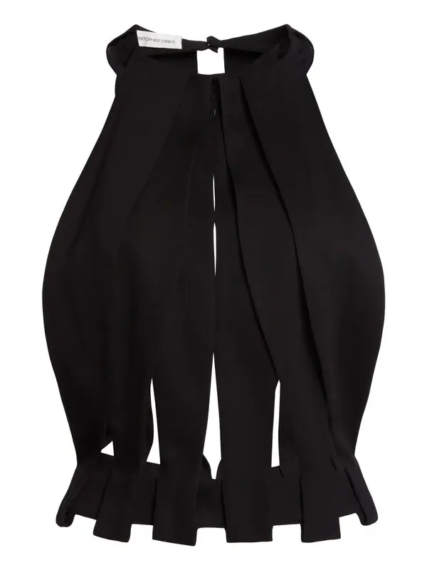Christopher Esber Maelis Cropped Halter Top - Black