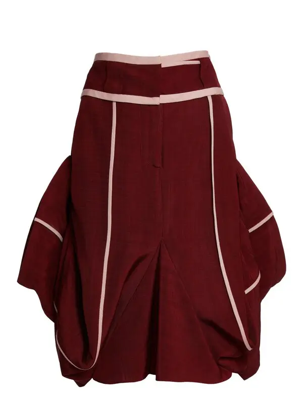 Christopher Esber Atlas Morphed Wool Midi Skirt - Red