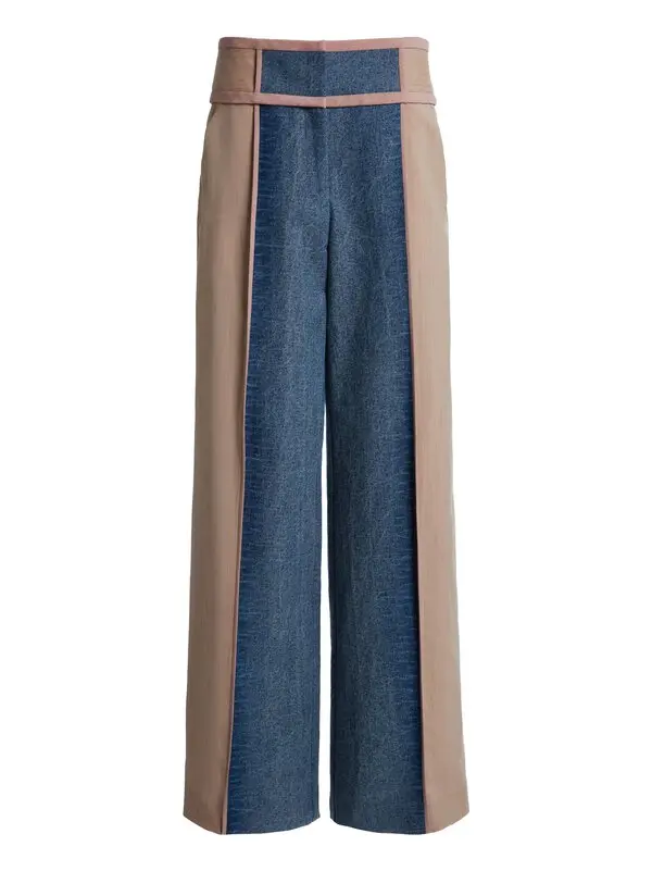 Christopher Esber Margot Spliced Straight Leg Jeans - Blue