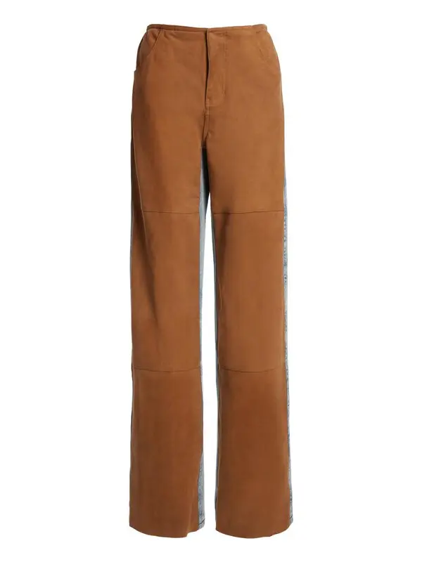Christopher Esber Troy Deconstructed Suede Jeans - Brown