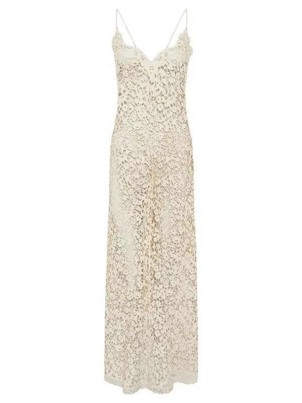 Gabriela Hearst Anaya Leather Maxi Dress - Ivory
