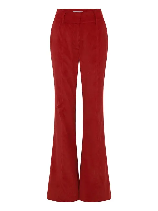 Gabriela Hearst Rhein Cotton Flared Trousers - Red