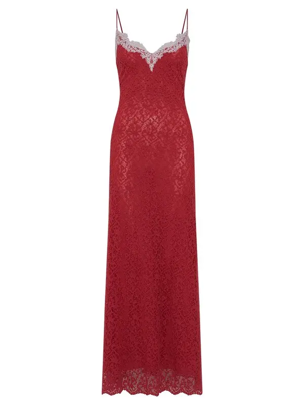 Gabriela Hearst Nesta Cotton Maxi Dress - Red