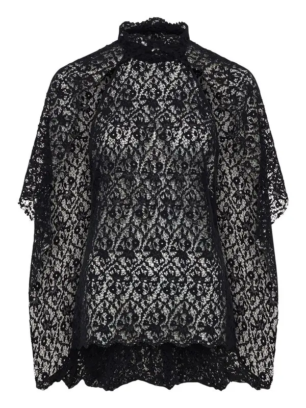 Gabriela Hearst Catharine Cotton Cape Top - Navy