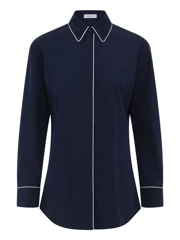 Gabriela Hearst Nacre Cotton Shirt - Navy