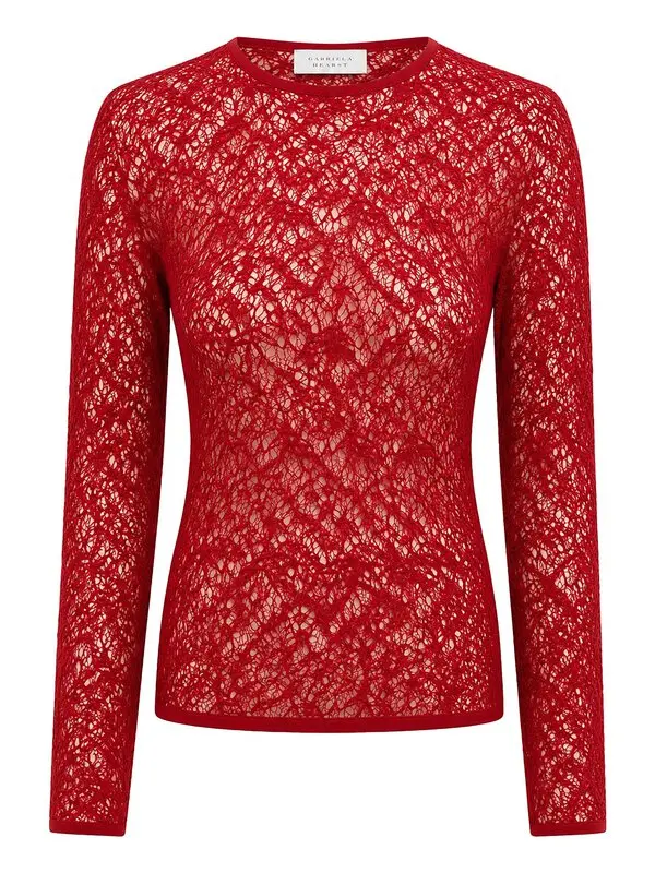 Gabriela Hearst Dryas Wool-silk Crewneck - Red