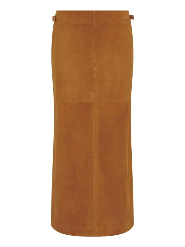 Gabriela Hearst Sere Suede Maxi Skirt - Tan