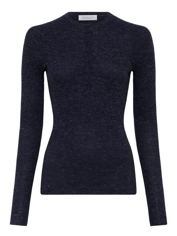 Gabriela Hearst Anges Cashmere-silk Henley - Tan