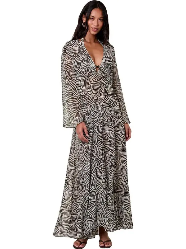 NICHOLAS Marella Silk Maxi Dress - Graphic Zebra