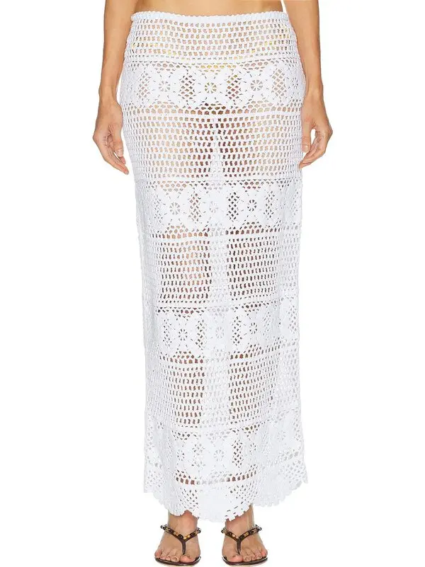 SKIMS Crochet Swim Long Skirt - Snow