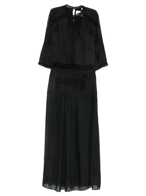 MARANT ETOILE Crochet Detail Maxi Dress - Black