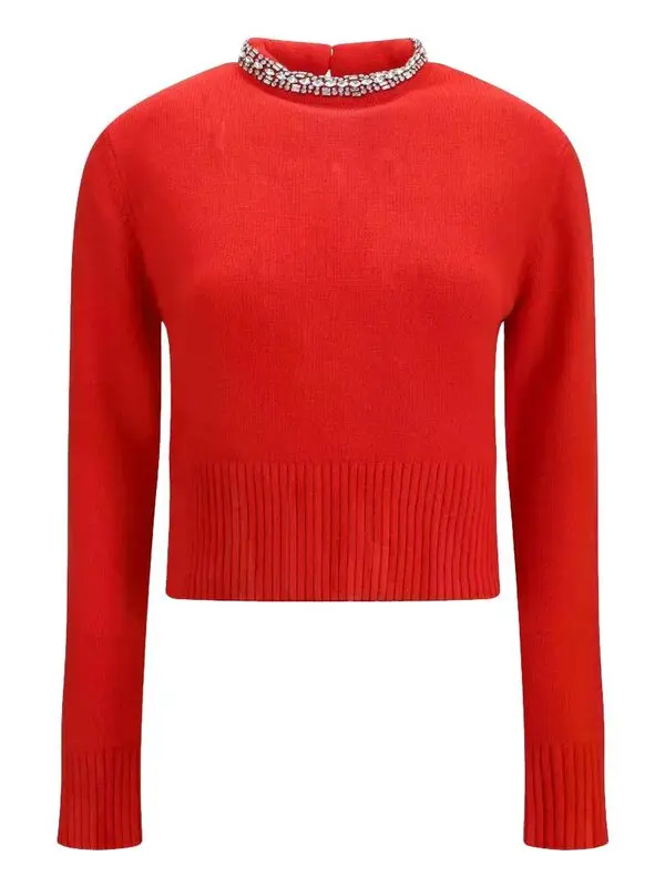 Pinko Berlino Crystal Embellished Sweater - Red