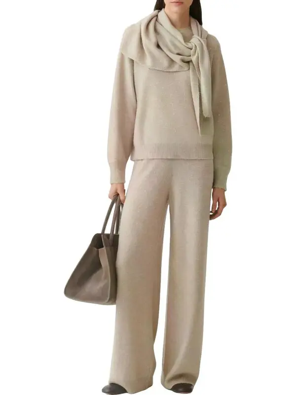 Fabiana Filippi Sequin Embellished Ribbed Trim Sweater - Neutrals