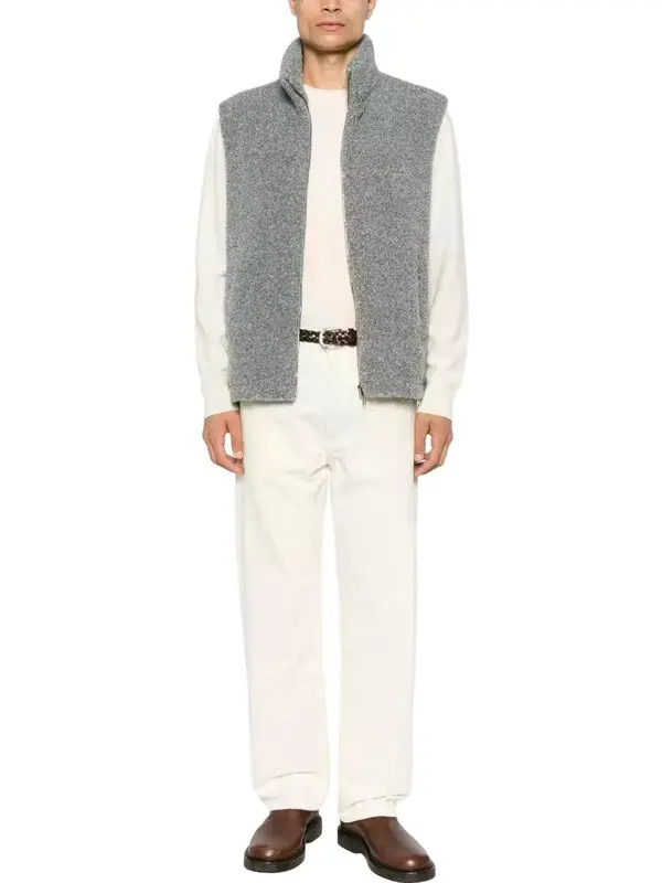 Herno Faux Fur High-neck Gilet - Grey