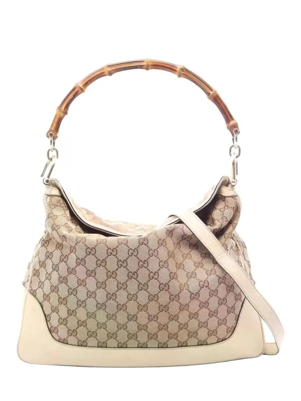 Gucci Diana Bamboo Gg Shoulder Bag - Neutrals