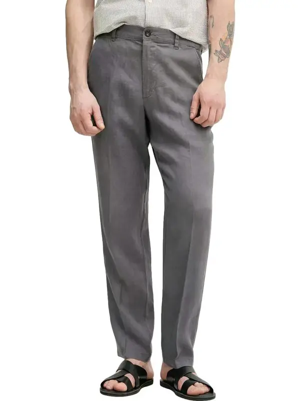 BENETTON Straight-leg Pressed Crease Trousers - Grey