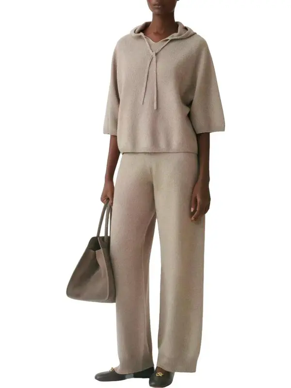Fabiana Filippi Taupe Metallic Effect Hoodie - Brown