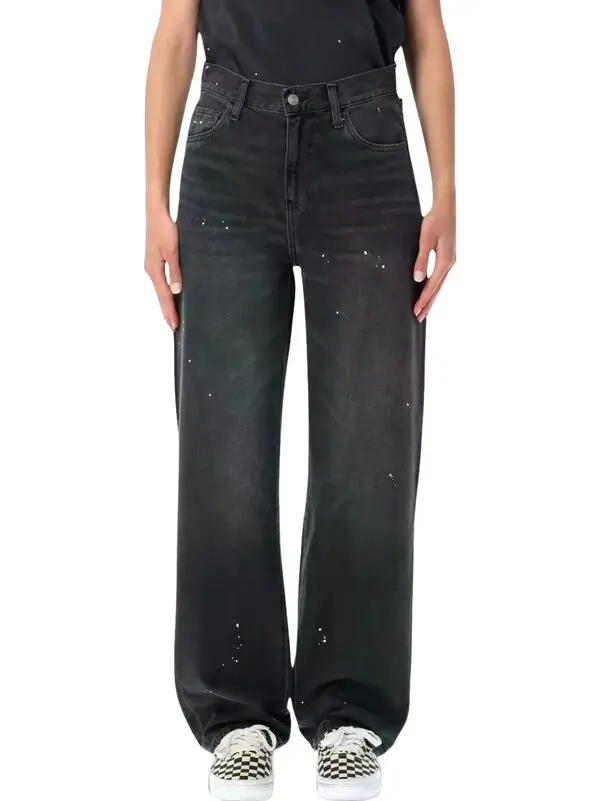 Carhartt Work In Progress Paint-splatter Straight-leg Jeans - Grey