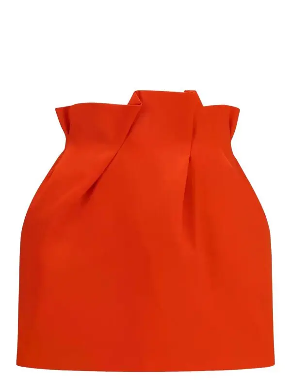 Magda Butrym Pleated Silk Mini Skirt - Red