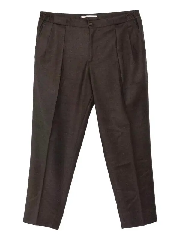 BRIGLIA 1949 Pleated Pressed-crease Trousers - Brown