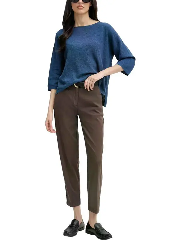 BENETTON Cropped Tapered Trousers - Brown