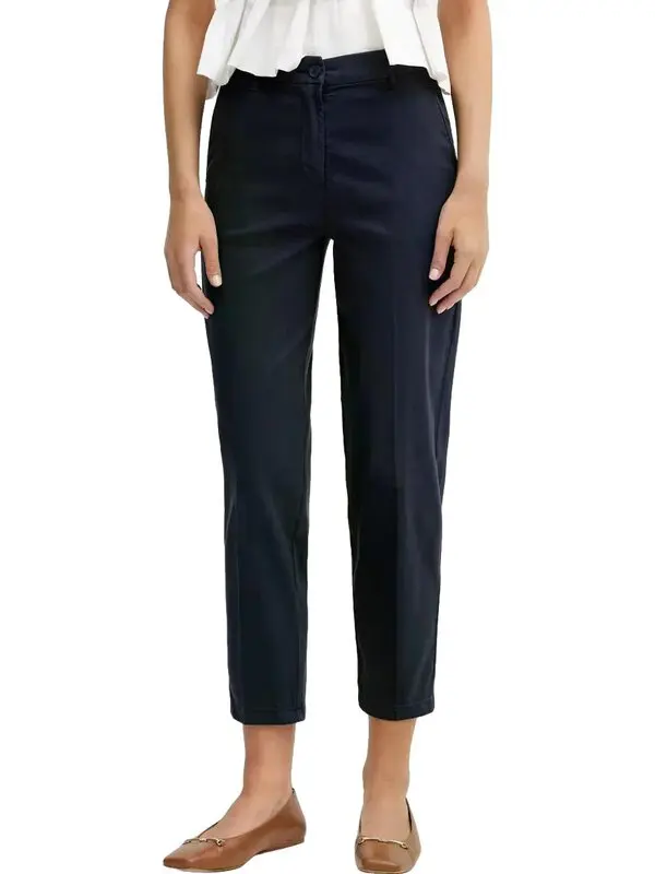 BENETTON Cropped Tailored Trousers - Blue