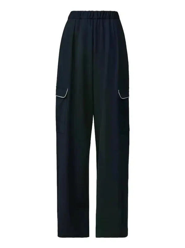 Fabiana Filippi Piped-trim Cargo Pants - Blue