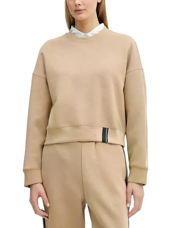 BENETTON Embroidered Logo Crewneck Sweatshirt - Neutrals