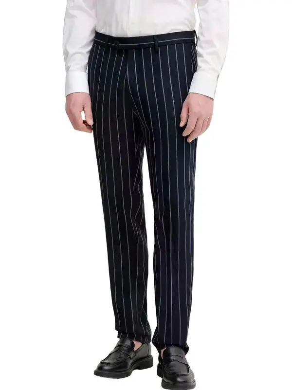 BENETTON Pinstripe Tailored Trousers - Blue