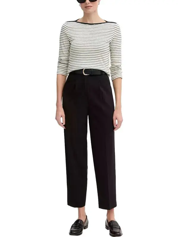 BENETTON Pleated Straight-leg Trousers - Black