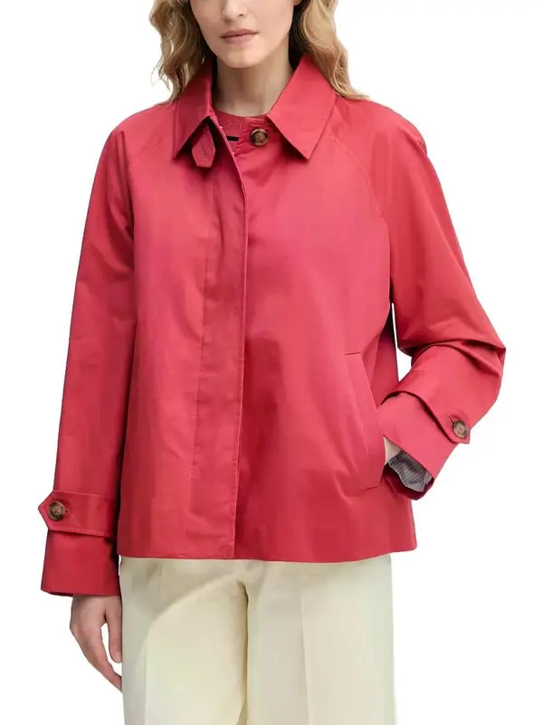 BENETTON Raglan-sleeve Button-up Coat - Red
