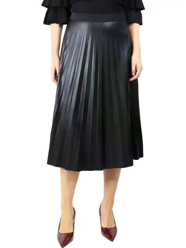 DEA KUDIBAL Amelia Pleated Faux-leather Skirt - Black