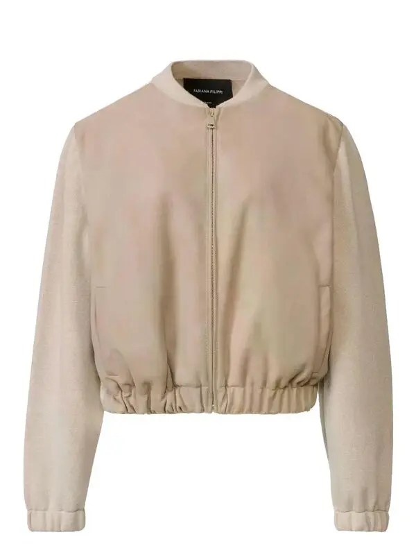 Fabiana Filippi Beige Panelled Zip-up Jacket - Neutrals