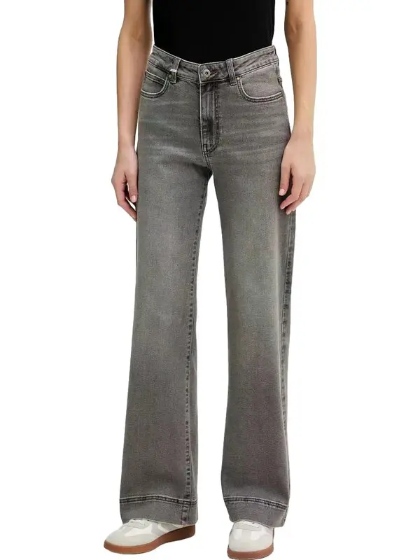 BENETTON High-waisted Wide-leg Jeans - Grey