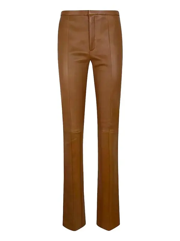 Stouls Seam Detail Leather Trousers - Neutrals