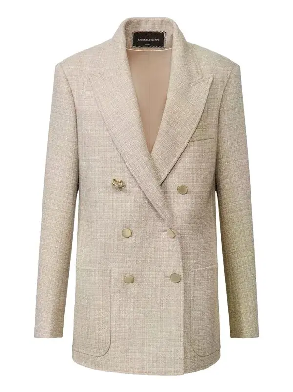 Fabiana Filippi Double-breasted Peak-lapel Blazer - Neutrals
