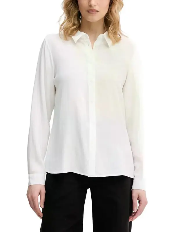 BENETTON Long-sleeve Spread Collar Shirt - White