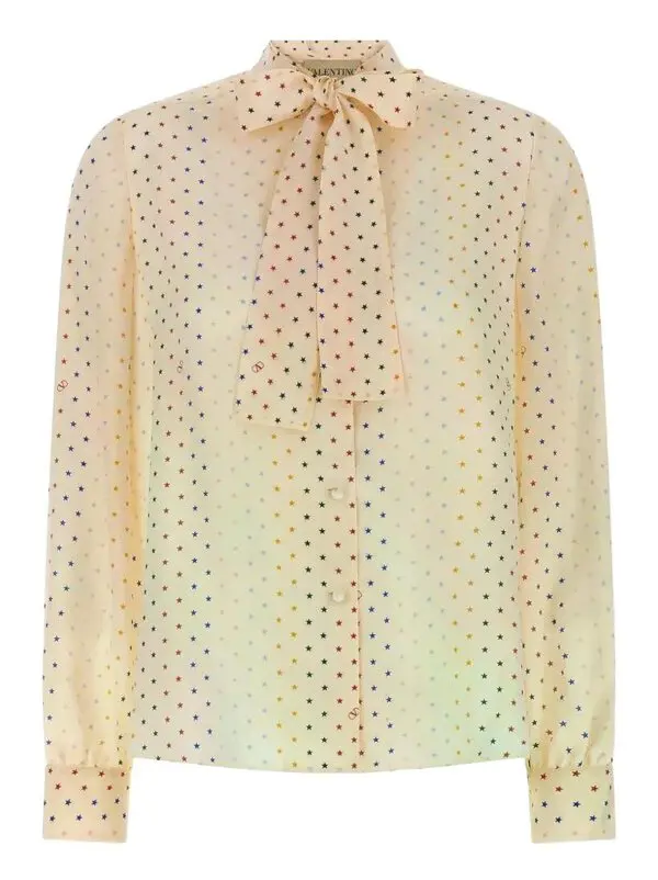 Valentino Garavani Silk Star Print Shirt - Neutrals