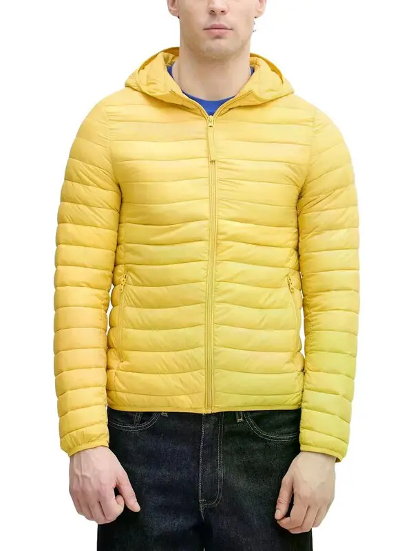 BENETTON Hooded Quilted Jacket - Yellow
