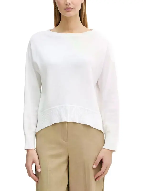 BENETTON Ribbed-trim Sweater - White