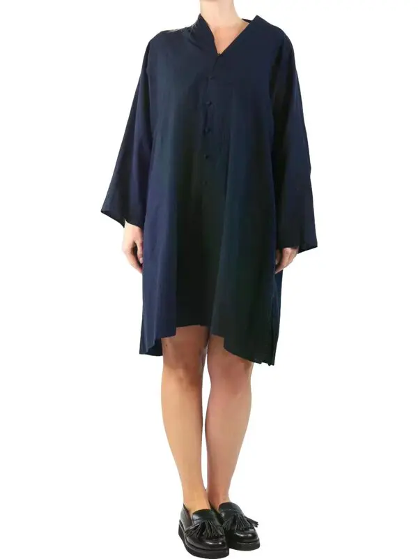 BABAGHURI TRAVEL V-neck Mini Dress - Blue