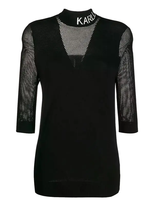 Karl Lagerfeld Perforated Logo T-shirt - Black