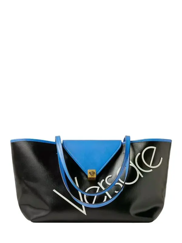 Versace Severine Small Coated Canvas Tote - Black