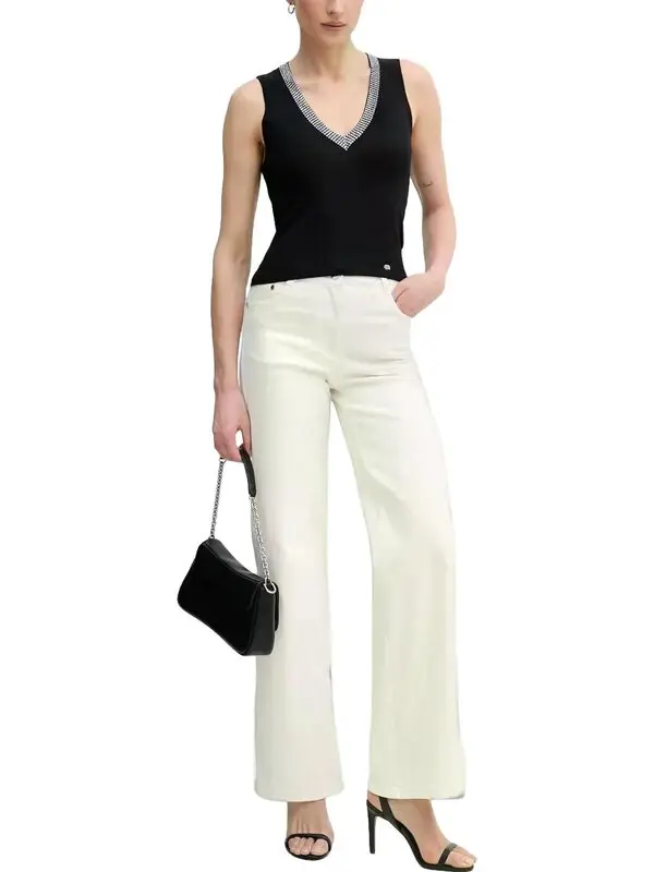 GAUDI Crystal-embellished V-neck Sleeveless Top - Black