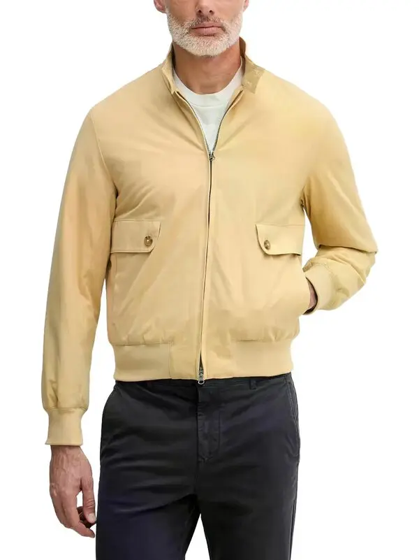 BENETTON High-neck Button-flap Jacket - Yellow