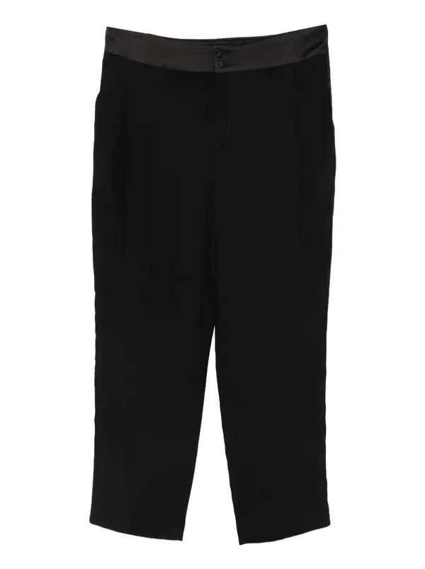 HANITA Satin-waistband Cropped Trousers - Black