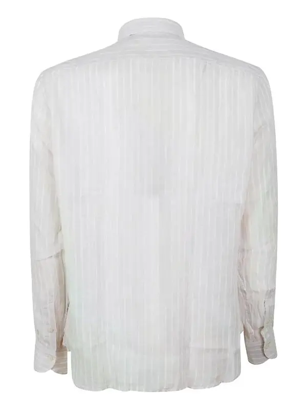 TINTORIA MATTEI 954 Striped Long-sleeve Shirt - Neutrals