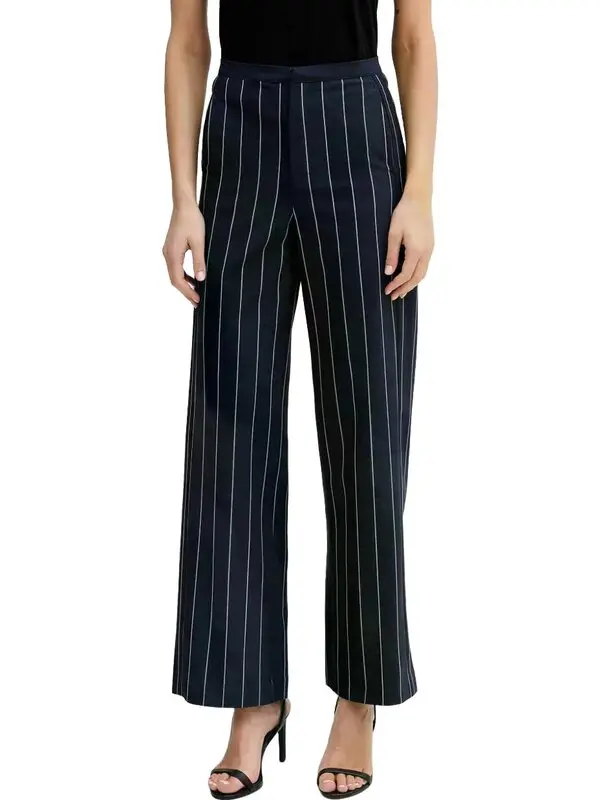 BENETTON Pinstripe Wide-leg Trousers - Blue